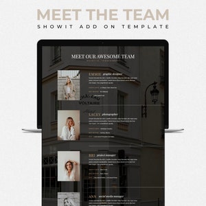 Meet the Team Showit Template Add-on Page | Web Page Design | Team ...