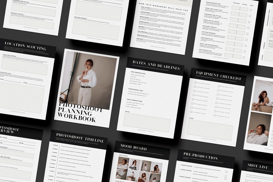 Photography Workbook Template | Photoshoot Planning | Ebook Template ...
