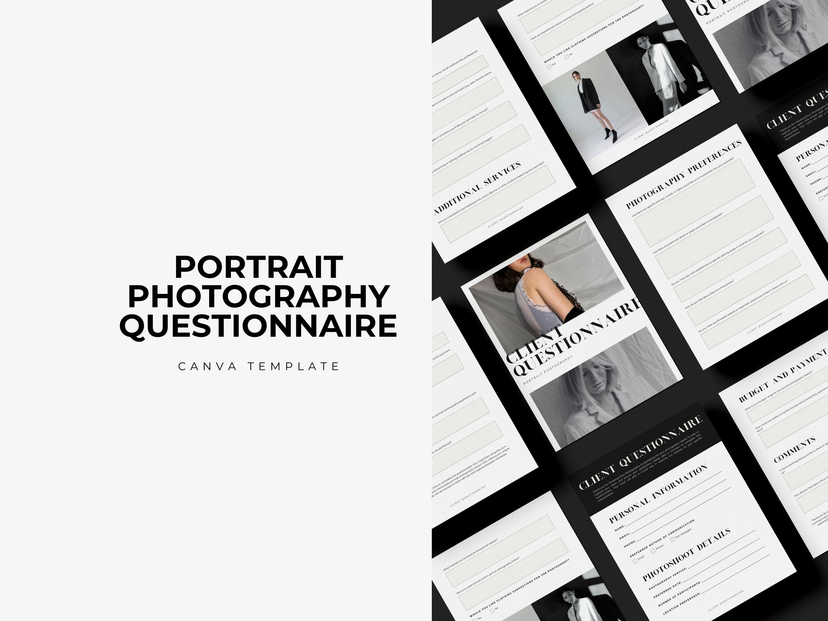 Photography Client Questionnaire Template Booking Form Client Intake ...