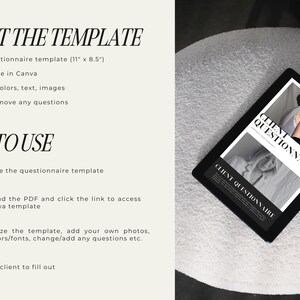 Photography Client Questionnaire Template Booking Form Client Intake ...