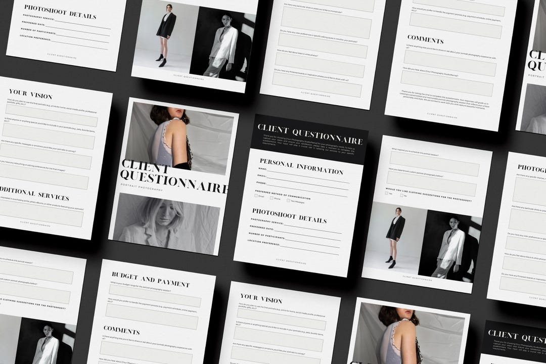 Photography Client Questionnaire Template | Booking Form | Client ...