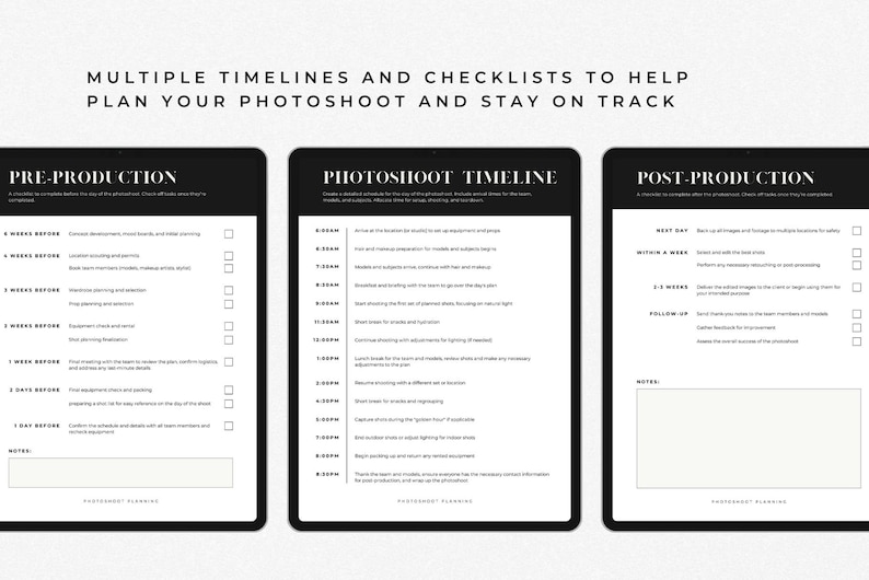 Photography Workbook Template | Photoshoot Planning | Ebook Template ...