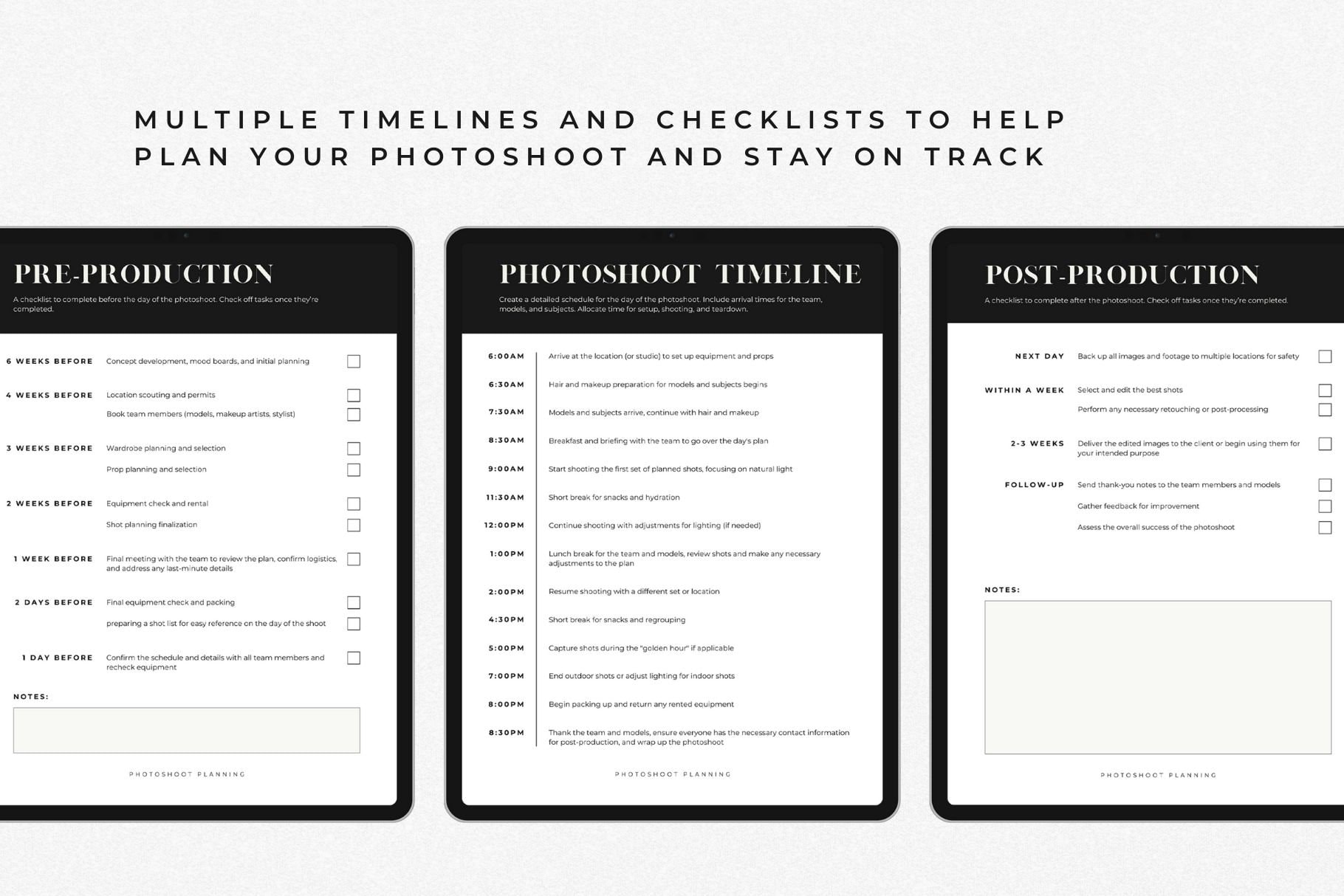 Photography Workbook Template | Photoshoot Planning | Ebook Template ...