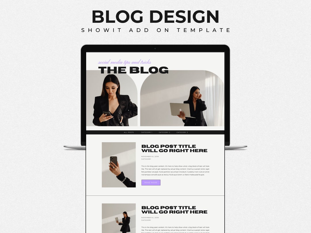 Blog Page Template | Showit Template | Blogger Template | Landing Page ...
