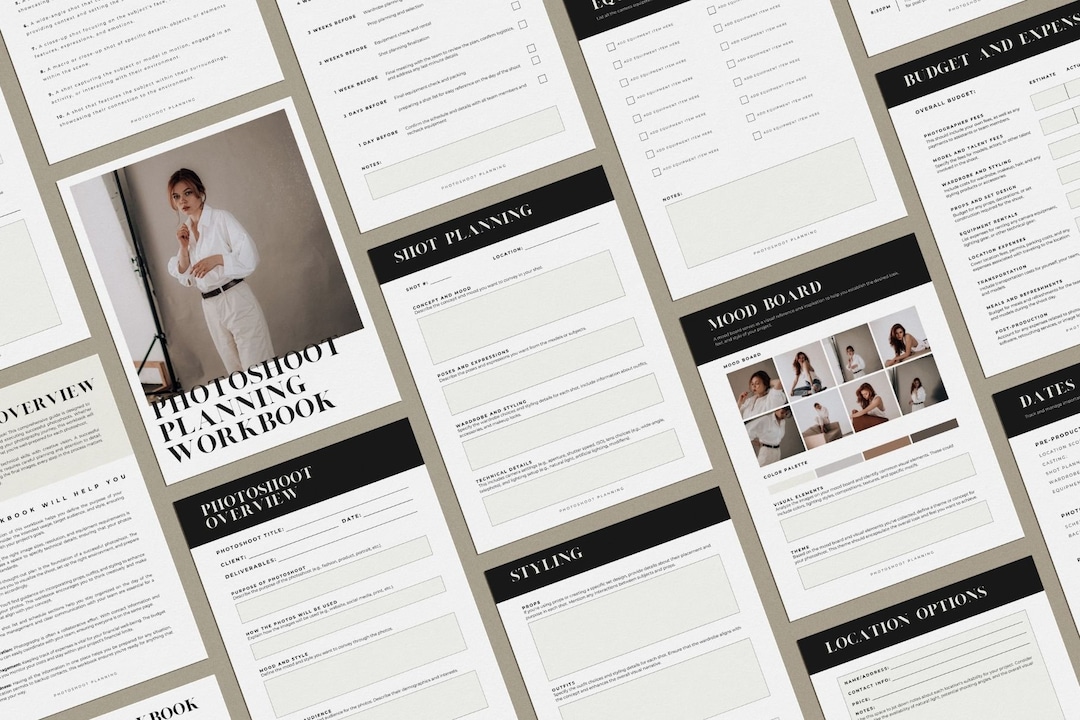 Photography Workbook Template Photoshoot Planning Ebook Template ...