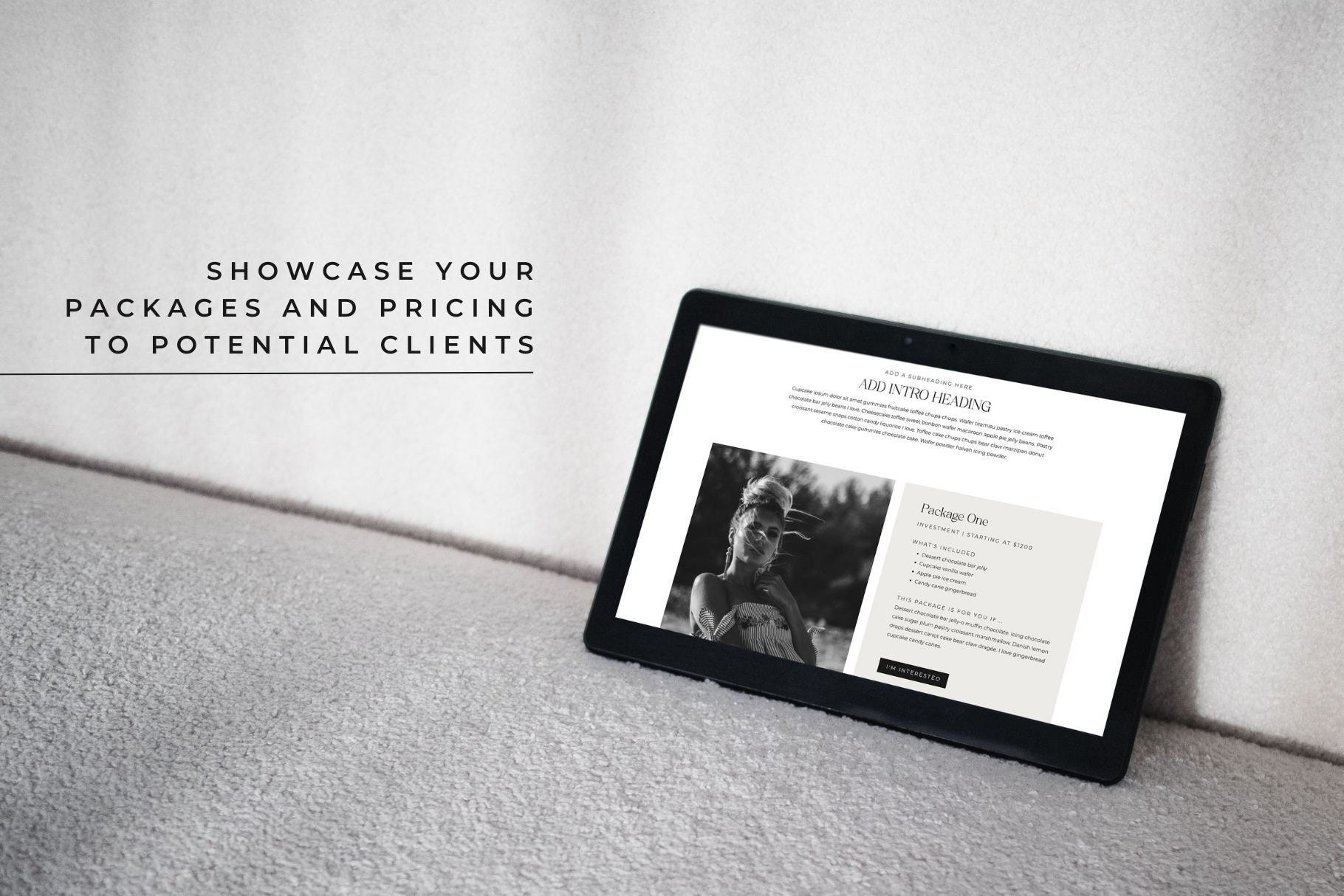 Price List Template Showit Add-on Page Web Site Design Showit Template ...