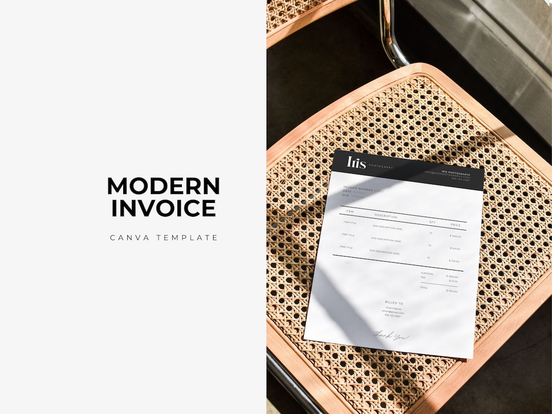 Modern Invoice Template for Canva | Canva Template | Customizable ...