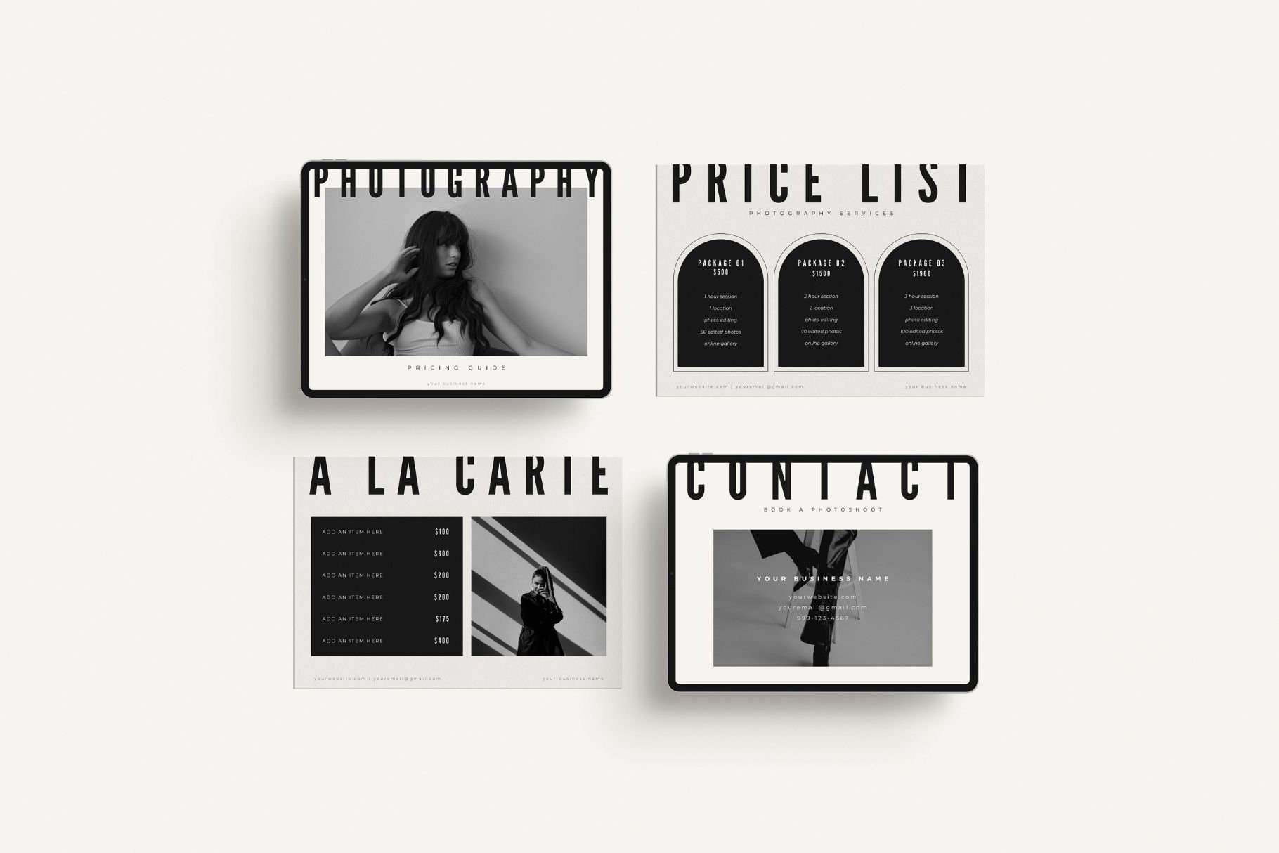 Modern Photography Pricing Template Services and Pricing Template ...