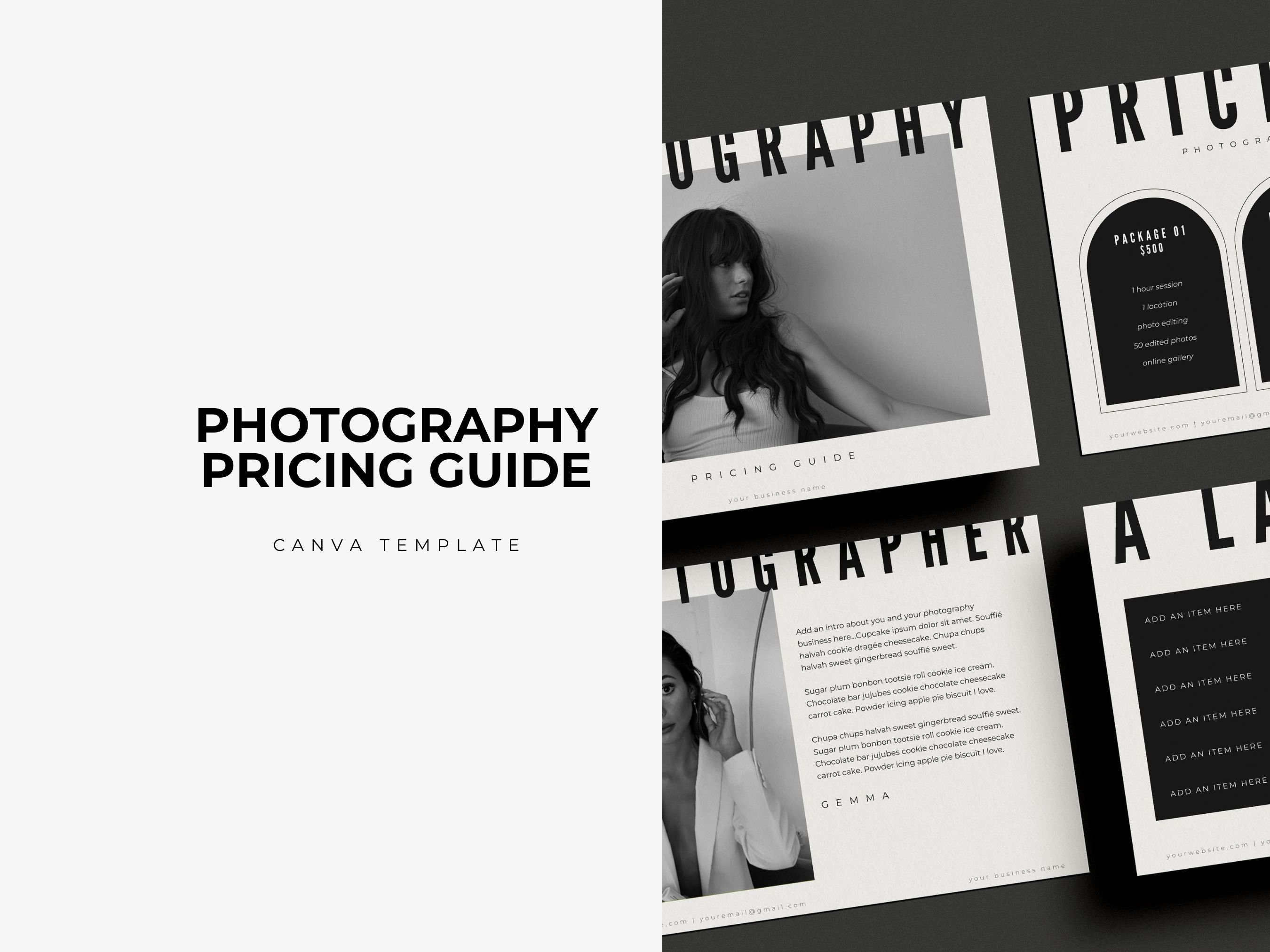 Modern Photography Pricing Template | Services and Pricing Template ...