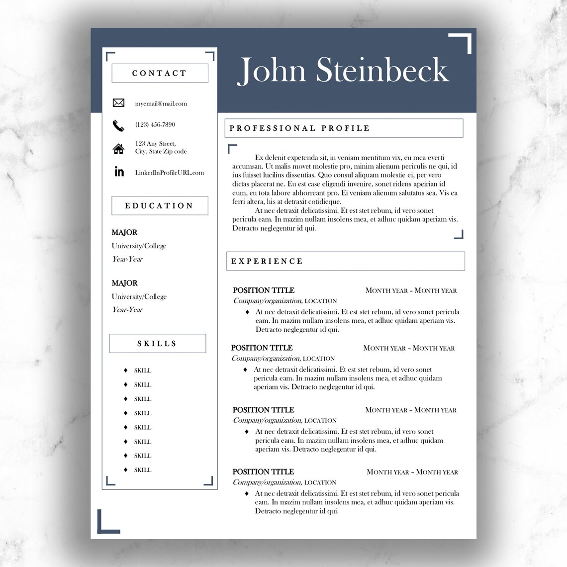 Digital Resume Template, Professional, Modern Simple Resume Bundle ...