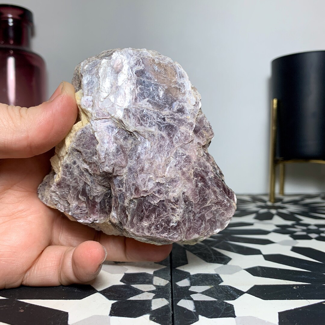 Raw Lepidolite Cluster With Albite - Etsy