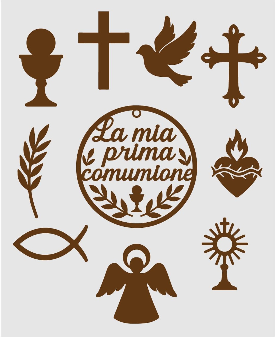 First Communion SVG – Religious Silhouette Cutout Set – Cricut ...