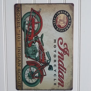 Vintage Nostalgic Metal Sign / Indian Motorcycle / Model 101 / - Etsy