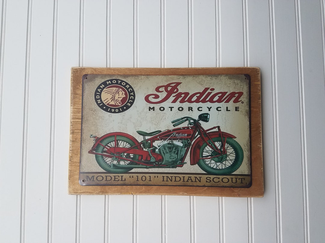 Vintage Nostalgic Metal Sign / Indian Motorcycle / Model 101 / - Etsy