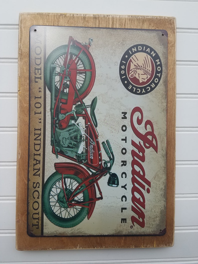 Vintage Nostalgic Metal Sign / Indian Motorcycle / Model 101 / | Etsy