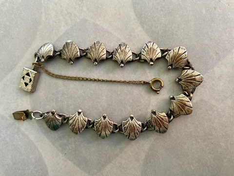 Art Deco Clam Shell Sterling Silver Bracelet - Vintage - Etsy