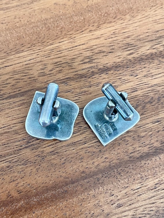 Antonio Pineda Sterling Carved Bird cufflinks - Gem