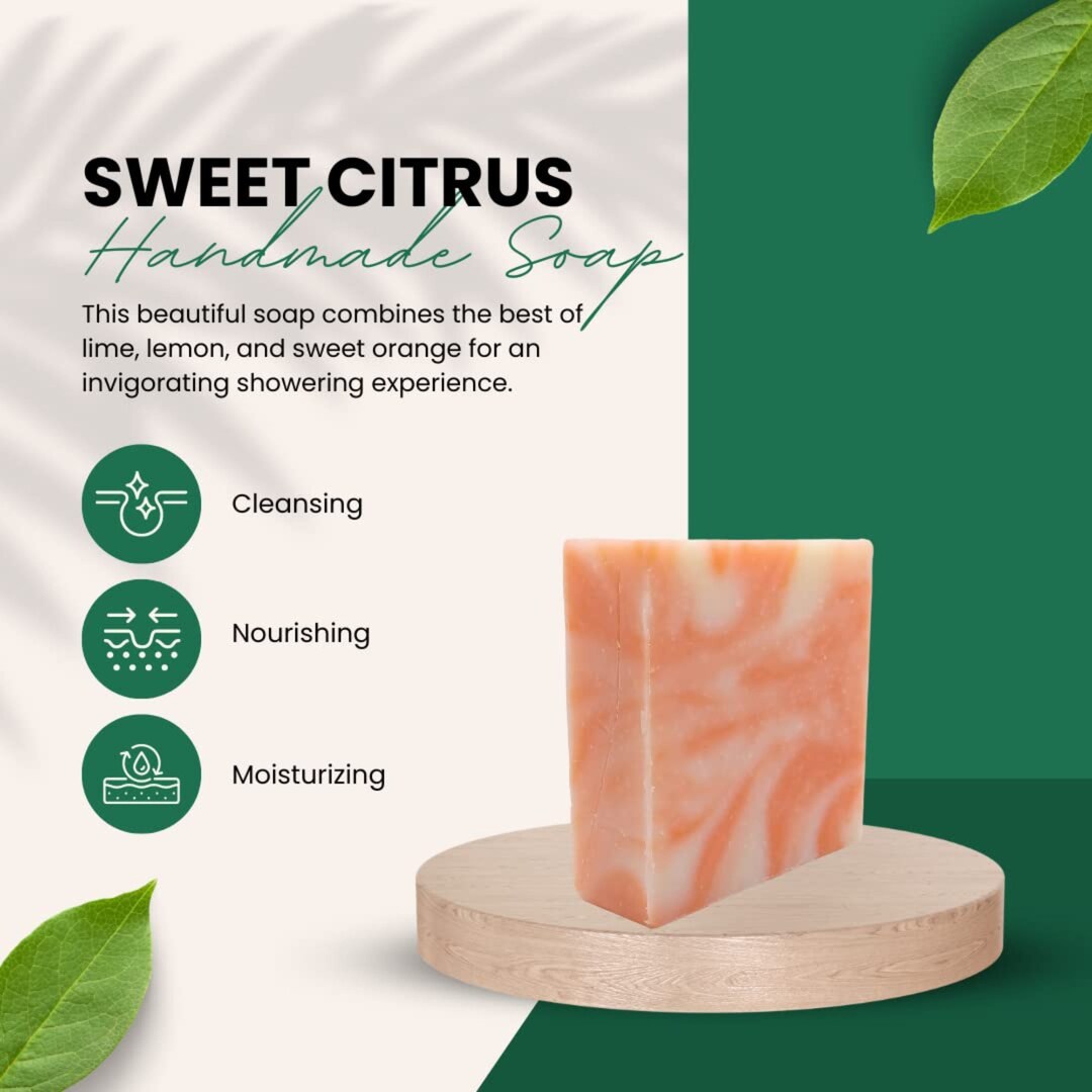 Sweet Citrus Cold Process Soap Bars || Shea Butter Soap || Handcrafted ...