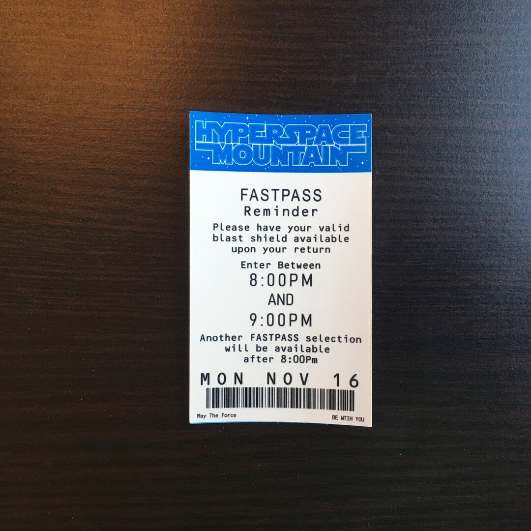Hyperspace Mountain Fastpass Sticker & Magnet - Etsy