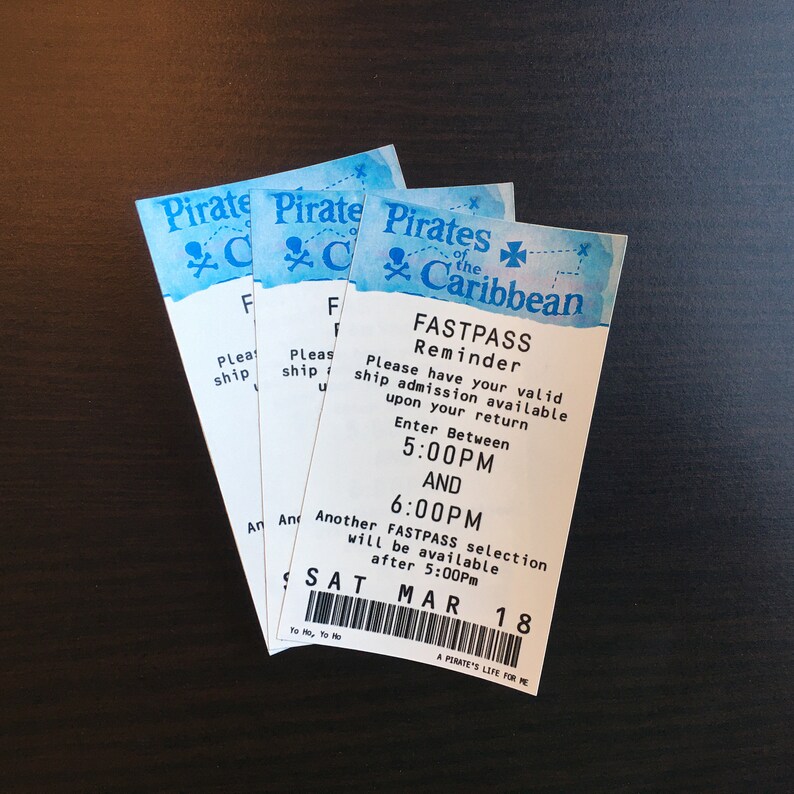 Pirates of the Caribbean Fastpass Sticker & Magnet - Etsy