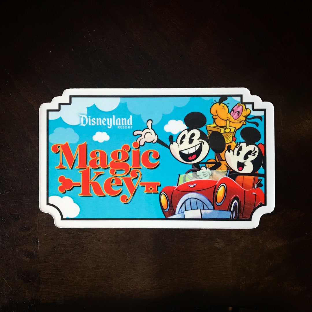 Magic Key Mickey and Minnie Sticker & Magnet - Etsy
