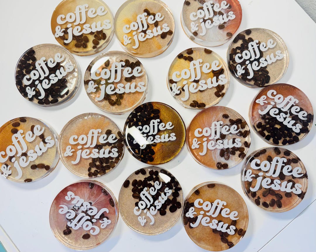 Coffee & Jesus Coaster - Christian Gifts - Resin Coaster - Etsy