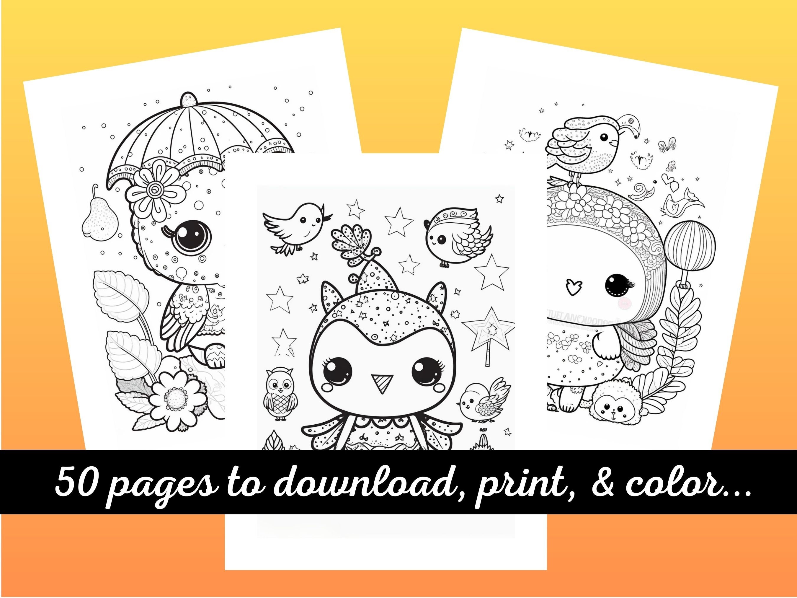 50 Pages of Whimsical Creatures Fantasy Coloring Book 50 Coloring Pages ...