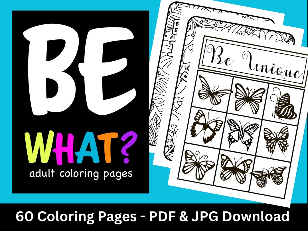Be What Quotes Coloring Pages | Adult Coloring Book | 60 Coloring Pages ...