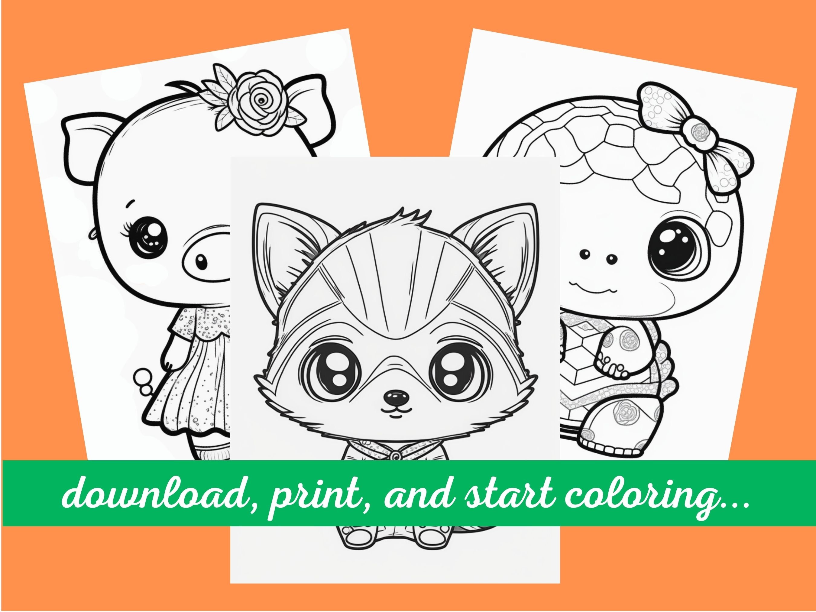 Baby Animals 50 Coloring Pages | Cute Coloring Book | 50 Coloring Pages ...