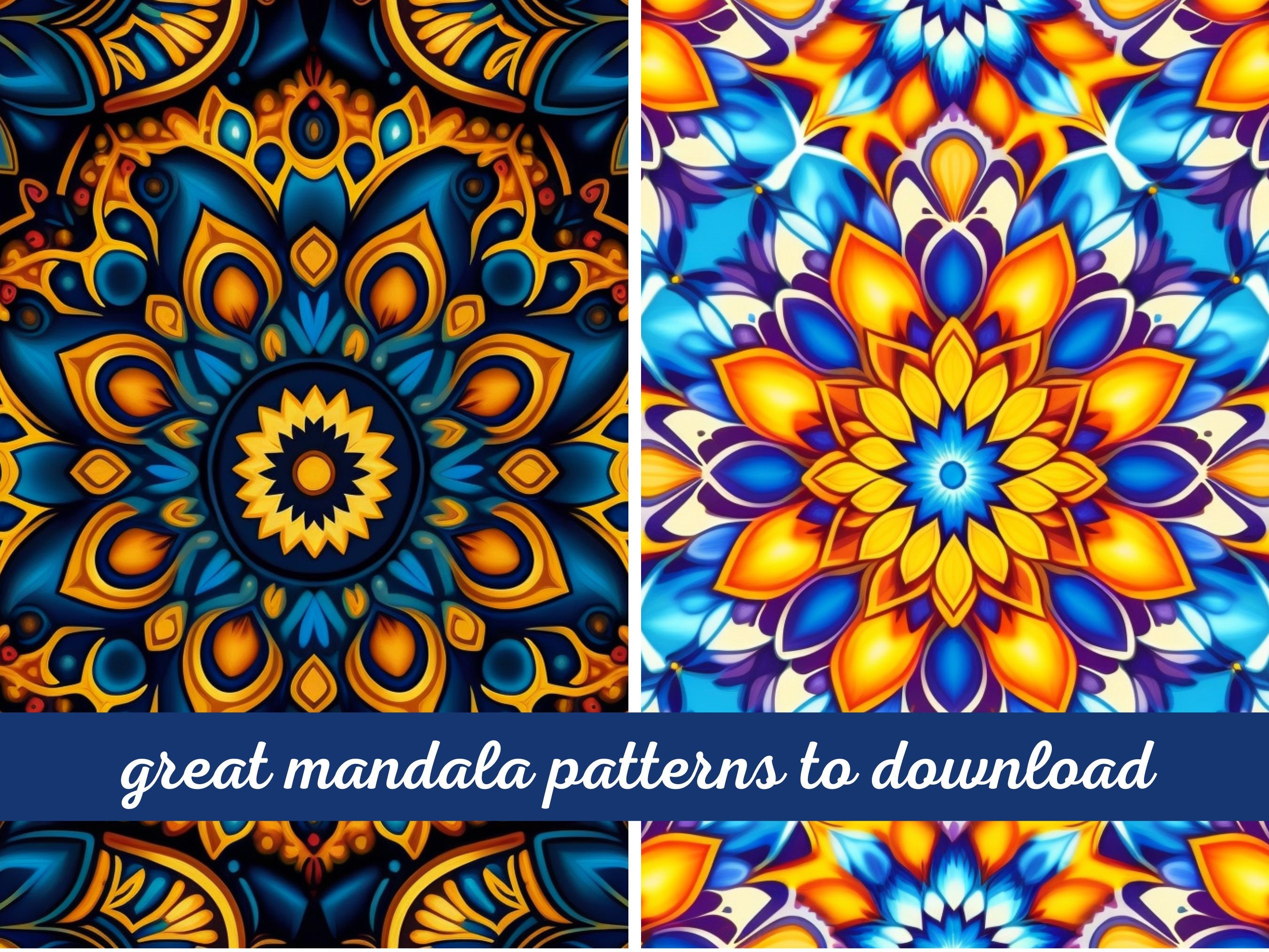 Colorful Flower Mandala Patterns Printable 12 X - Etsy