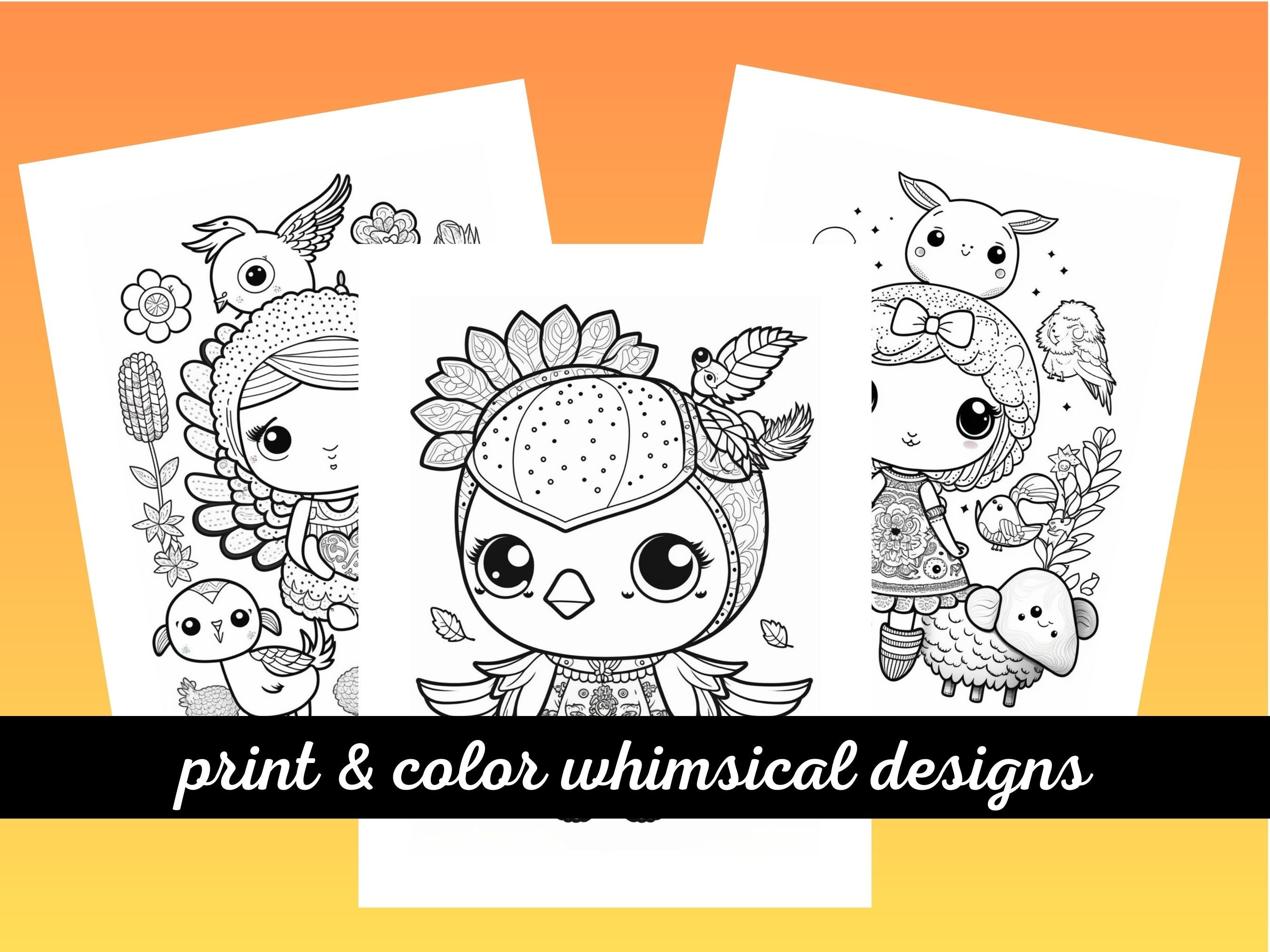 50 Pages of Whimsical Creatures Fantasy Coloring Book 50 Coloring Pages ...