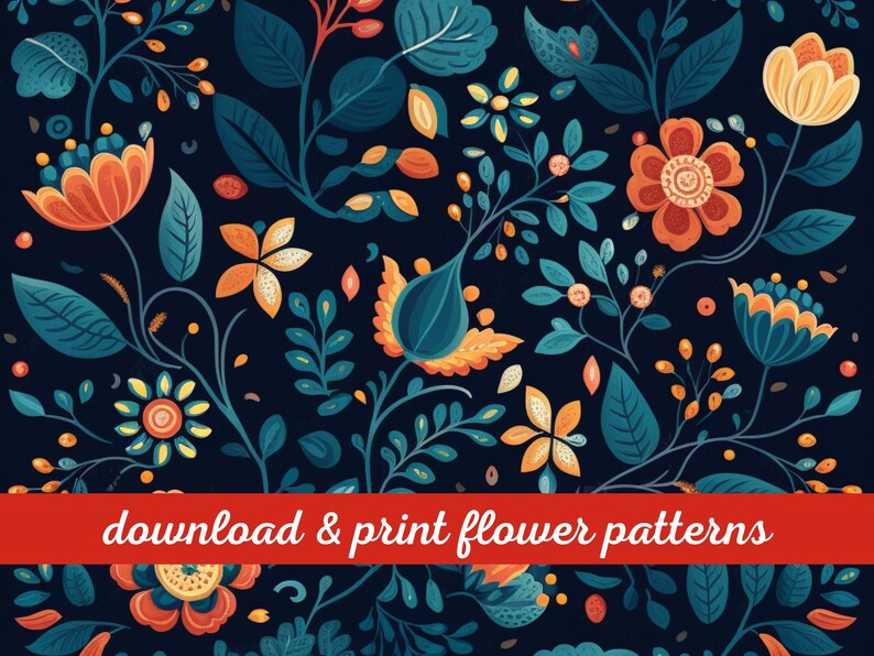 Colorful Mexican Flower Patterns 12 X 12 Flower - Etsy