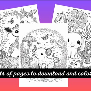 Whimsical Animals and Scenes Fantasy Coloring Book 50 - Etsy