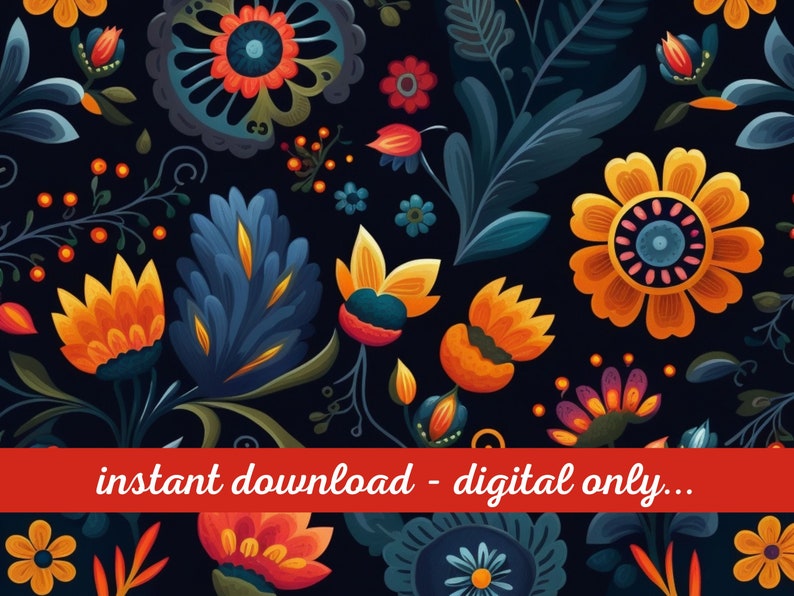 Colorful Mexican Flower Patterns 12 X 12 Flower - Etsy