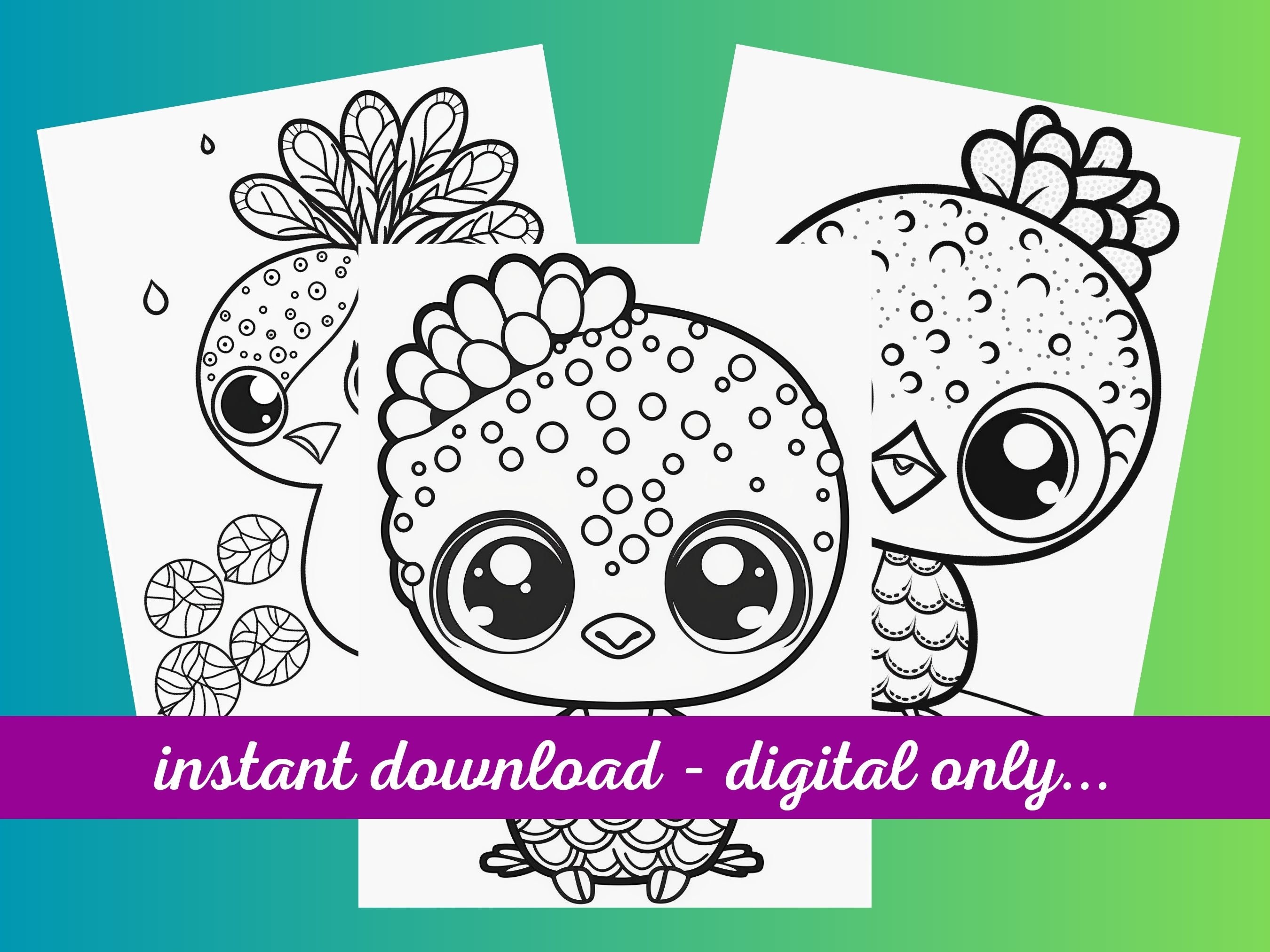 Cute Birds Coloring Pages Coloring Book for Kids 40 Coloring Pages ...