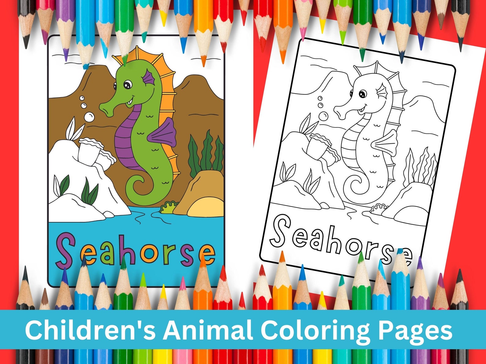 Children's Animal Coloring Pages | Cute Coloring Book | 40 Coloring ...