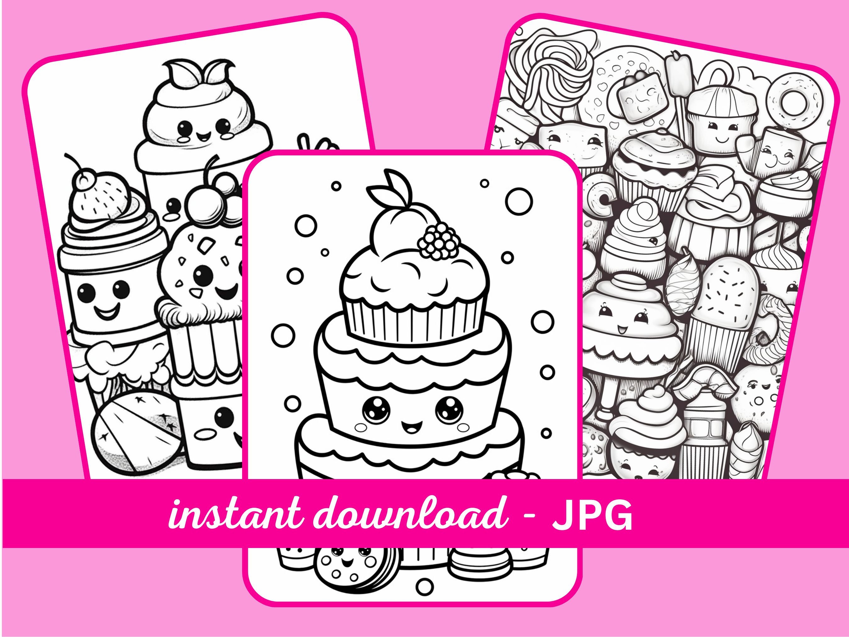 Candy & Sweets Doodle Coloring Pages Creative Treats Color Designs Cute ...