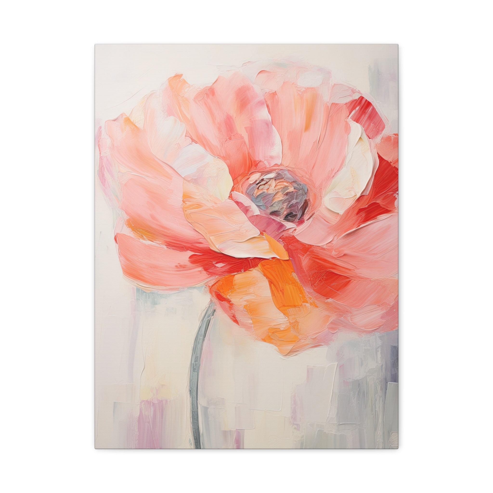 Printed Canvas Large Pastel Pink Flower Wall Art Canvas Gallery Wrap ...