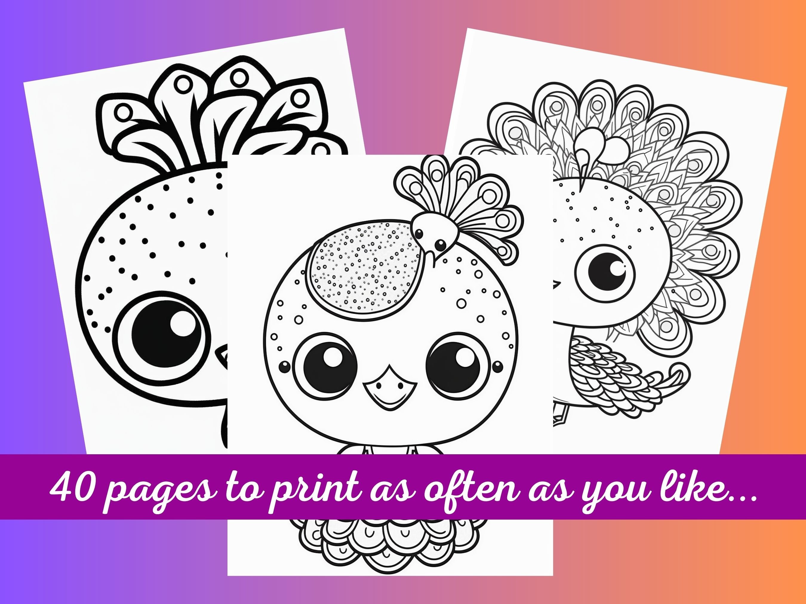 Cute Birds Coloring Pages Coloring Book for Kids 40 Coloring Pages ...
