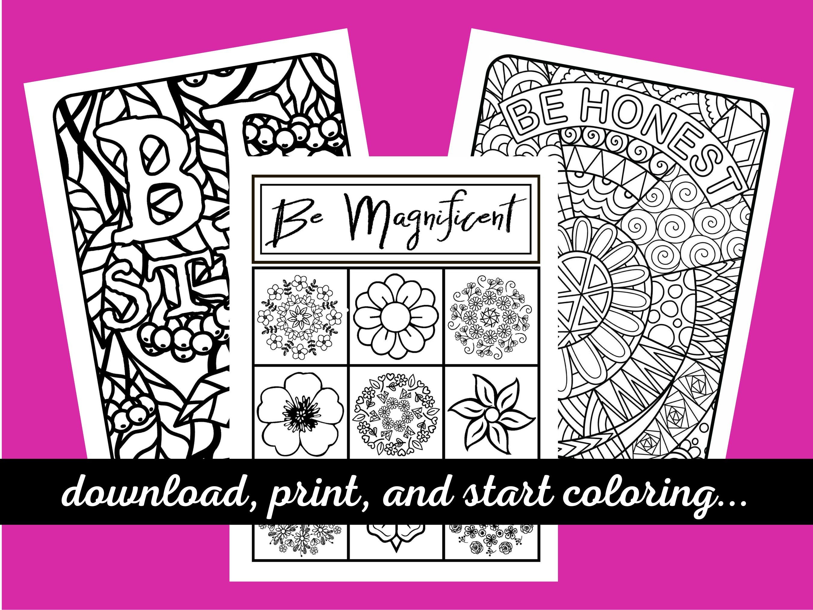 Be What Quotes Coloring Pages | Adult Coloring Book | 60 Coloring Pages ...