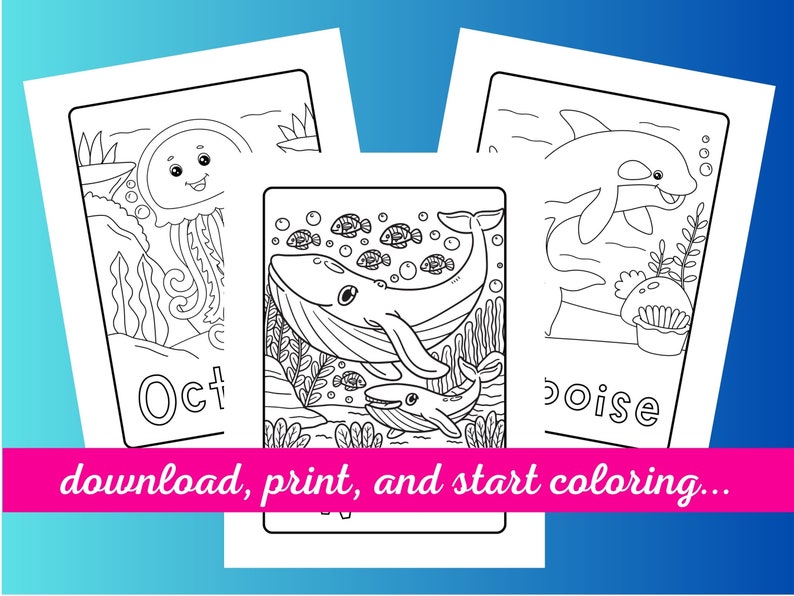 Children's Animal Coloring Pages | Cute Coloring Book | 40 Coloring ...