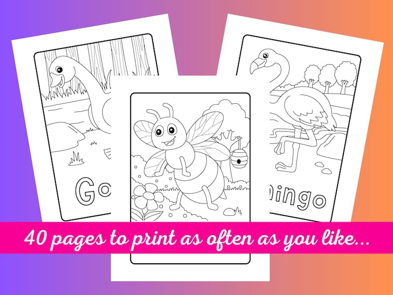 Children's Animal Coloring Pages | Cute Coloring Book | 40 Coloring ...