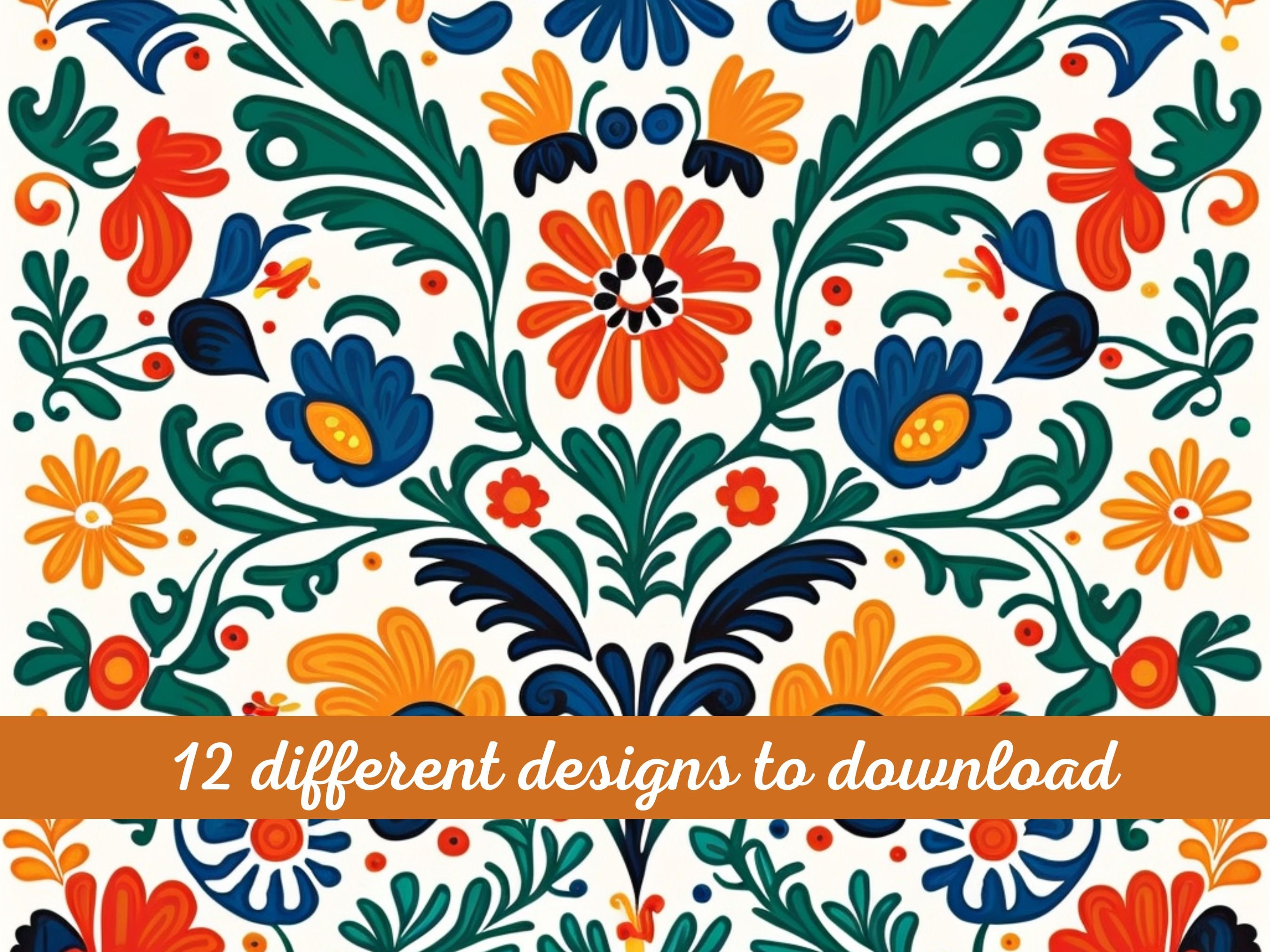 Mexican Floral Patterns 12 X 12 Flower Designs - Etsy
