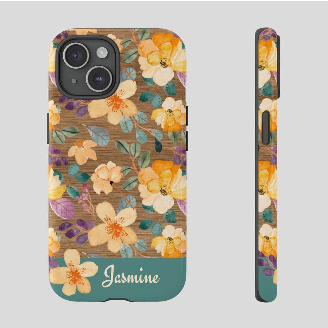 Custom Name Phone Case Personalized Yellow Floral Gift - Iphone ...