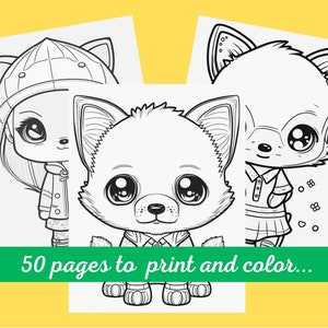Baby Animals 50 Coloring Pages | Cute Coloring Book | 50 Coloring Pages ...