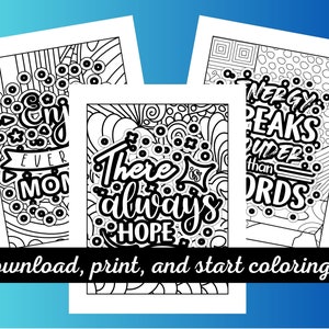 30 Pages of Sayings to Color | Quotes Coloring Book | 30 Coloring Pages ...