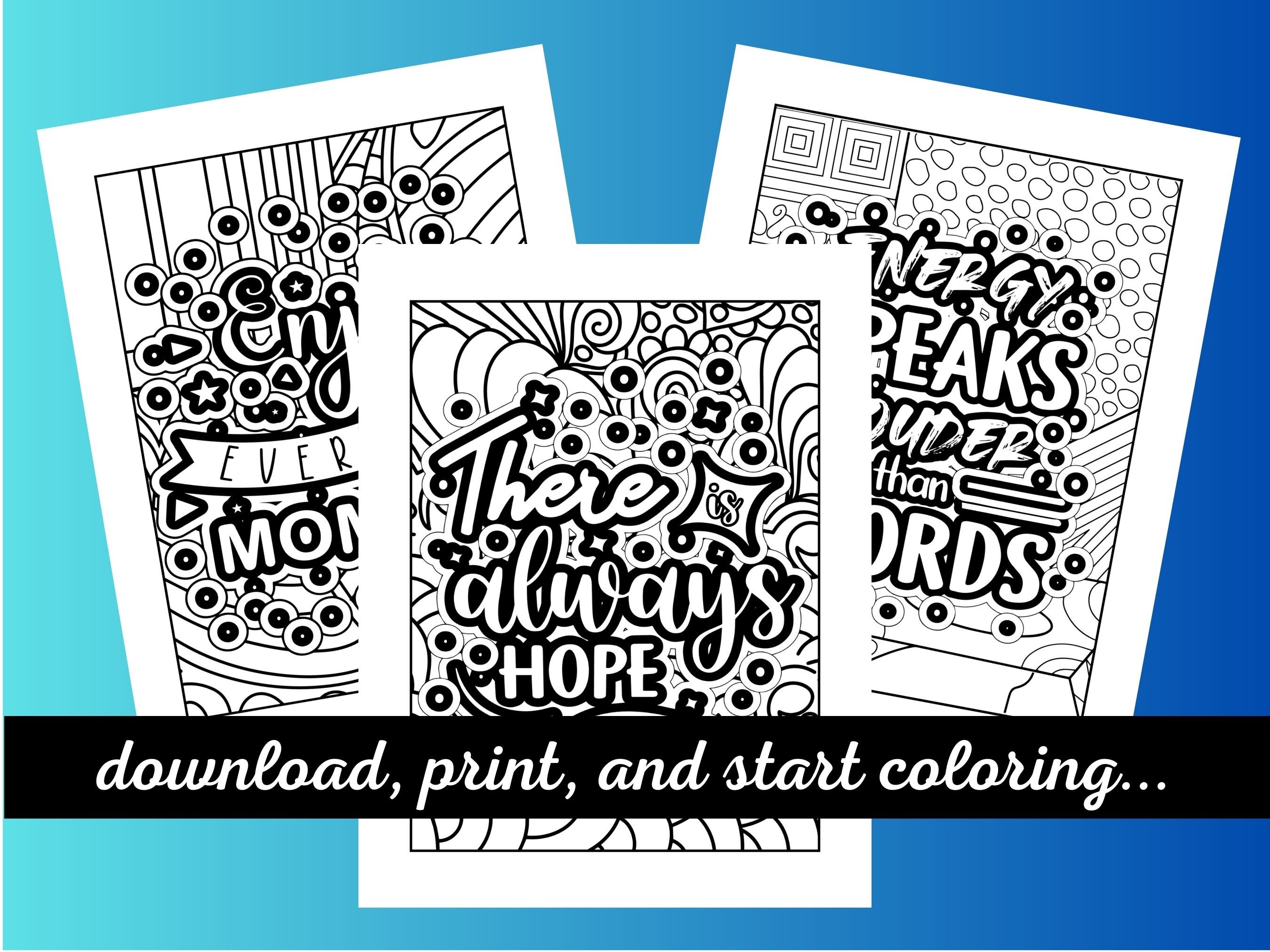 30 Pages of Sayings to Color Quotes Coloring Book 30 Coloring Pages ...