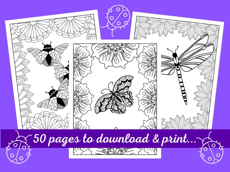 Butterflies, Blooms, Bees, and Bugs Coloring Pages: Adult and Teen ...