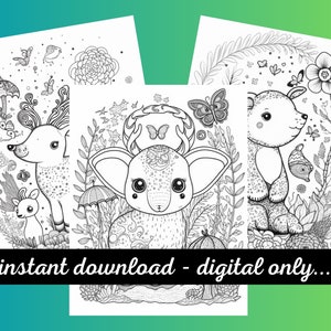 Whimsical Animals and Scenes Fantasy Coloring Book 50 - Etsy