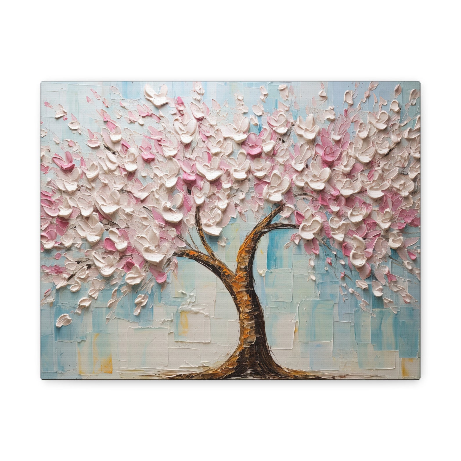 Printed Canvas Textured Pink Tree Wall Art | Canvas Gallery Wrap ...